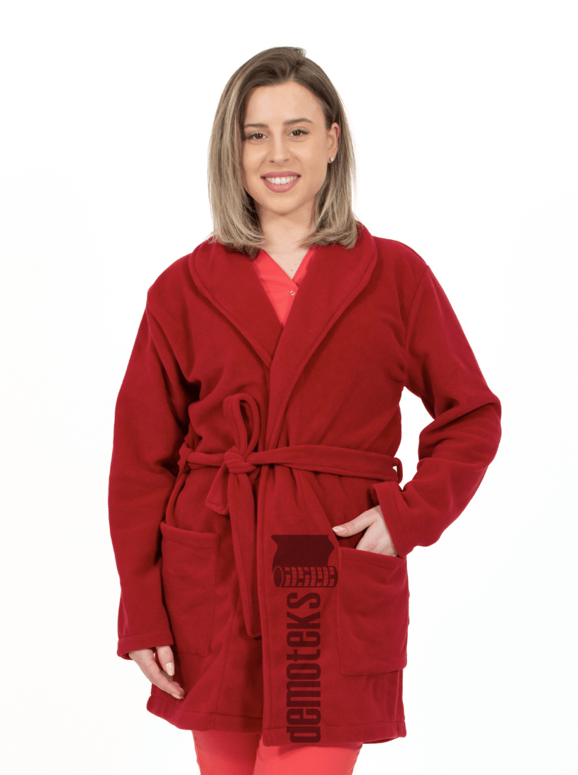 Polar Robe - Unisex Polar Medical Robe, Bordeaux - DEMOTEKS MEDICALWEAR ...