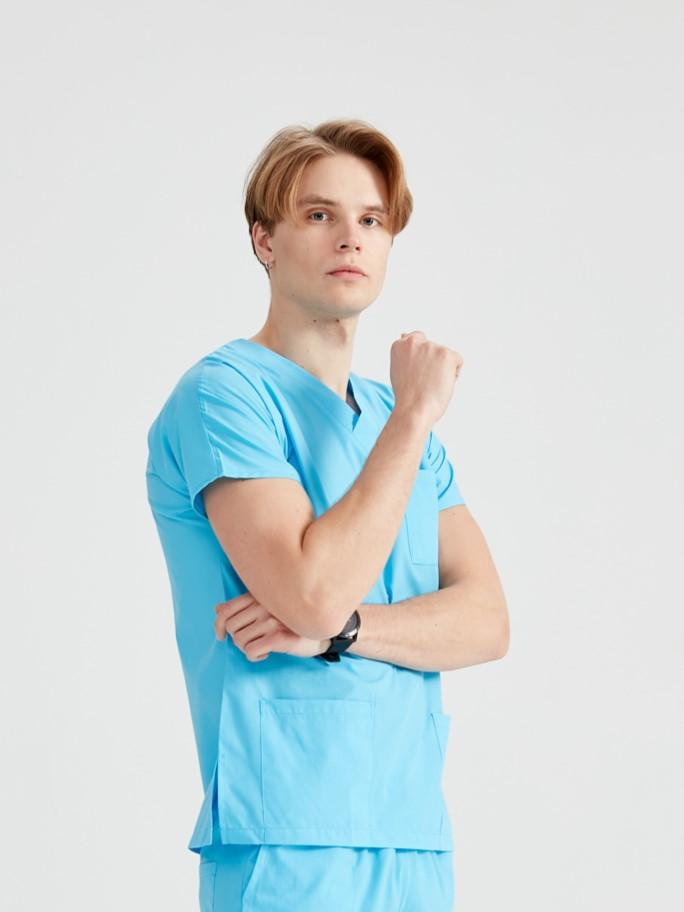 Men's medical suit - Turquoise - Suit with laced medical pants, five ...