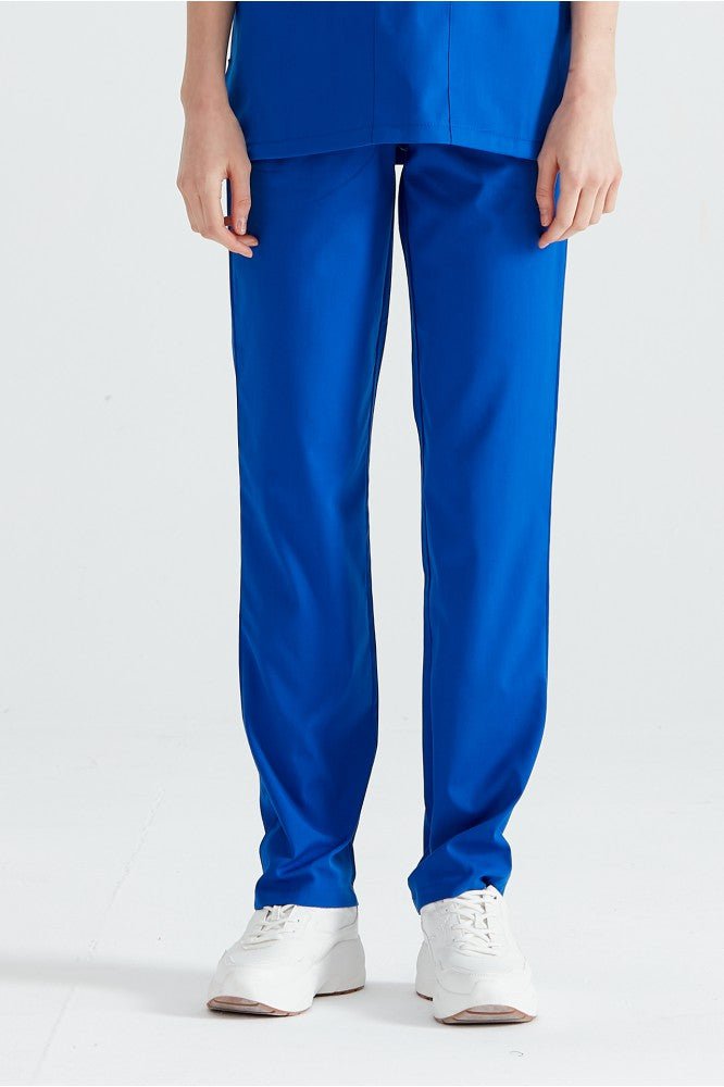 Women's and men's blue medical pants, Royal - Pants with laces and ...